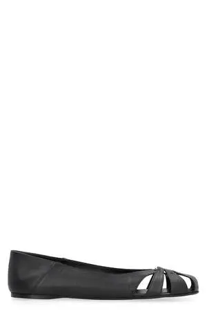 SALVATORE FERRAGAMO FERRAGAMO Round Toe Slip-On Flat Shoes