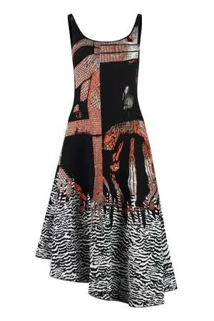 Bottega Veneta Viscose Jacquard Dress With Open Back Ss23 - Multicolor