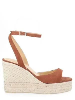 CastaÑer Espadrille Wedge Sandals With Buckled Ankle Strap - Brown