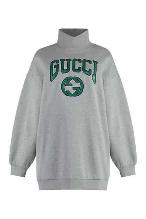 Gucci Cotton Jersey Sweatshirt With Embroidery - Grey