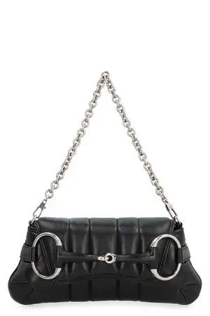 Gucci Mini Chain Detail Quilted Handbag - Black