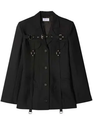 Off-White Giacca In Lana Con Fibbia - Black
