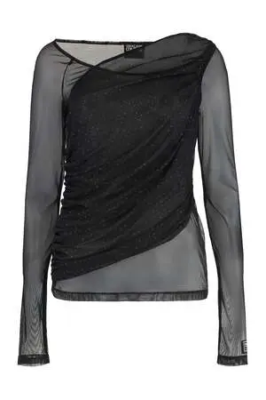 Versace Gathered Side Tulle Top