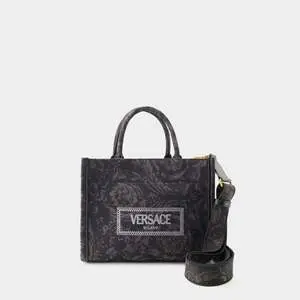 Versace Small Barocco Athena Tote Bag - Black