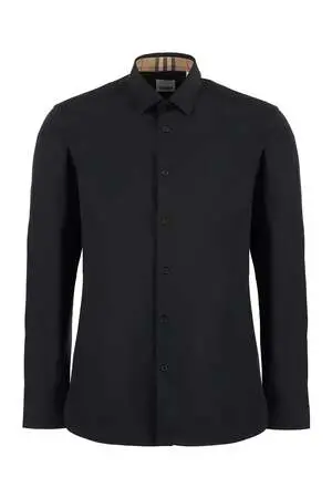 Burberry Classic Cotton Shirt With Collar - Black