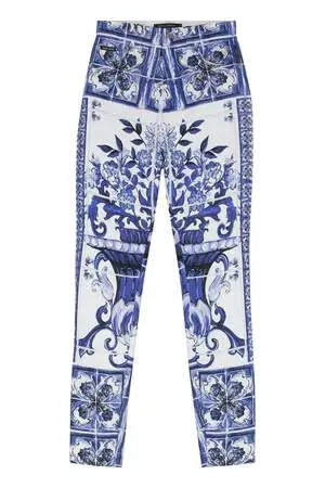 Dolce & Gabbana Majolica Print Stretch Jeans