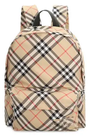 Burberry Printed Nylon Backpack - Beige
