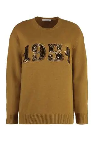 Max Mara Wool And Cashmere Sequin Embellished Sweater - Camel