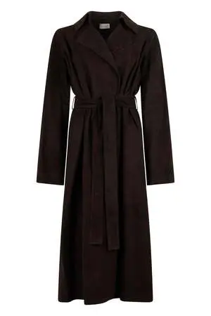 THE ROW Solana Suede Trench Coat