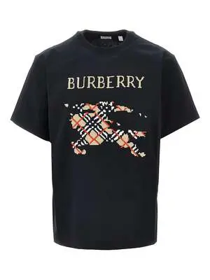 Burberry Burberry Ribbed Trim Crew Neck T-shirt - Size M Nero