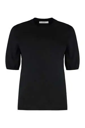 Max Mara Essential Slim Fit Wool Shirt With Puff Sleeves