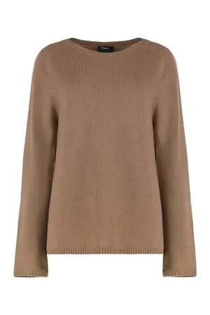 Max Mara Crew Neck Wool And Cashmere Sweater - Camel