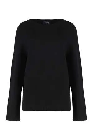 Max Mara Wool And Cashmere Round Neck Long Sleeve Sweater - Black
