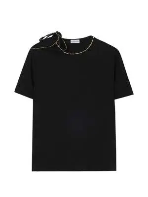 Burberry Tie-fastening Sleeve Crewneck Top - Nero