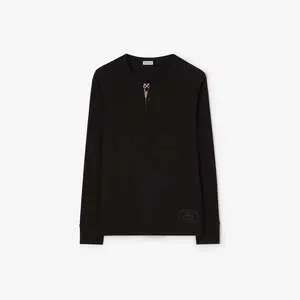 Burberry Slim Fit Long-sleeve T-shirt Size - Nero