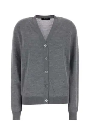 Gucci GUCCI Wool Cardigan With Crystal Embellishments Grey