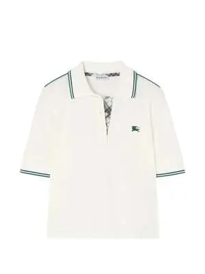 Burberry Burberry Slim Fit Polo With Embroidered Knight Detail Bianco