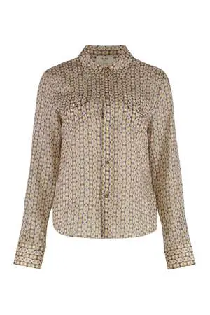 Celine Tilly Shirt In Wool Silk Etamine - Multicolor