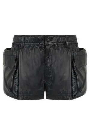 R13 Lethestanether Mini Cargo Shorts - Black