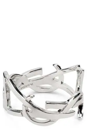 Saint Laurent Woven Design Scarf Ring Sizes 05 To - Silver