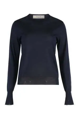 GOLDEN GOOSE Elegant Knit Sweater With Round Neck For - Blue