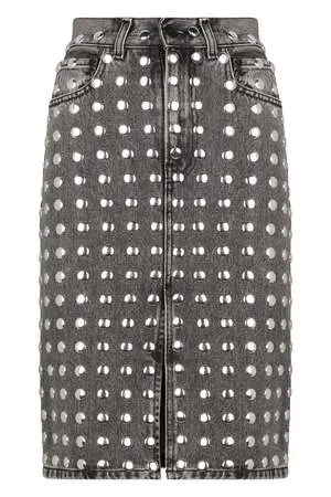 HAIKURE Studded High-waist Bodycon Mini Skirt