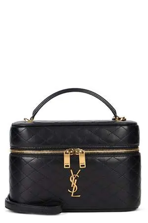 Saint Laurent Elegant Mini Leather Shoulder Handbag - Black