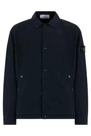 Stone Island Classic Button-up Jacket Shirt For - Blue
