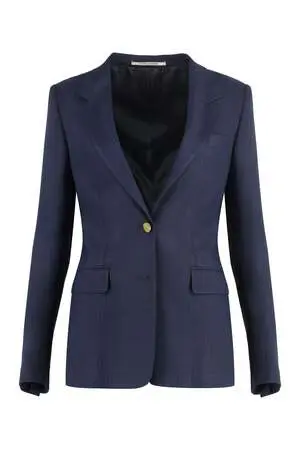 0205 TAGLIATORE Tagliatore T-parigi Linen Blend Blazer - Blue