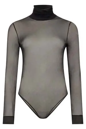 MAISON MARGIELA Semi-transparent High Neck Long Sleeve Bodysuit