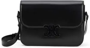 Celine Classique Triomphe Bag In Shiny Calfskin - Black