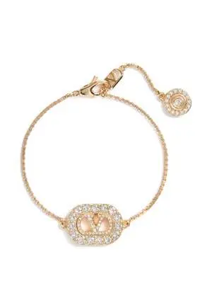 Valentino Garavani Vlogo Signature Bracelet With Swarovski Crystals - Oro