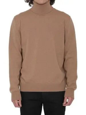 MAISON MARGIELA High-neck Cashmere Jumper - Camel