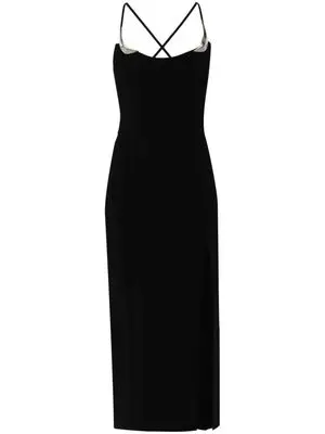 MUGLER Metallic-details Midi Dress