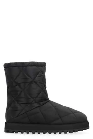 Dolce & Gabbana Quilted Ankle Boots With Logo Patch