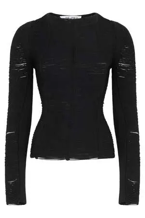 Attico Fringe Detail Long Sleeve Top