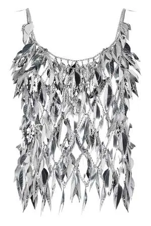 Rabanne Metallic Leaf Chainmail Top