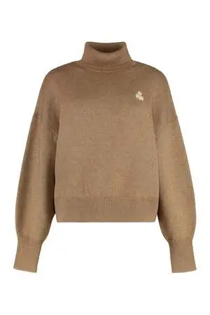 MARANT ETOILE Nasha Wool Blend Turtleneck Sweater - Camel