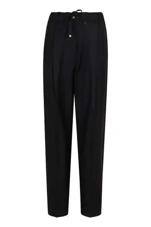 Moncler Wool Gabardine Tailored Trousers - Black