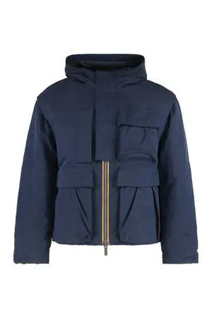 K-WAY Guillermo Cotton Feel Short Cotton Parka With Primaloft Padding - Blue