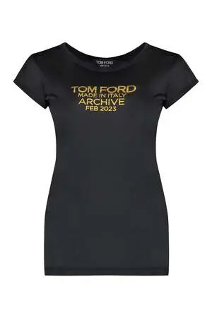 TOM FORD Silk Jersey T-shirt - Black