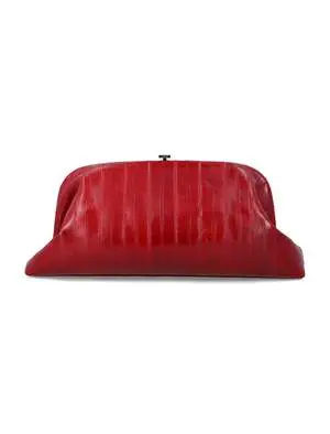 Alberta Ferretti Maxi Pouch Handbag In Eel Leather - Red