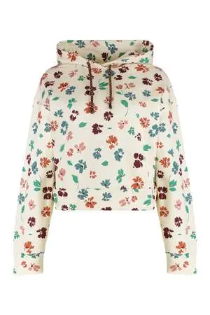 KRISTINA TI KRISTINA TI Floral Print Cropped Hoodie Multicolor
