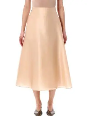 Alberta Ferretti Silk Organza A-line Skirt - Pink