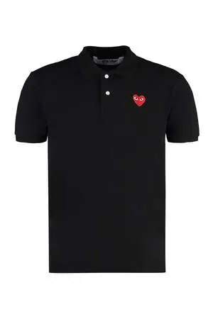 Play Comme Des Garcon Cotton-piqué Polo Shirt - Black
