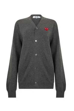 Play Comme Des Garcon Wool Cardigan For Classic And Stylish