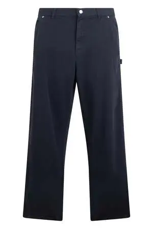 Moncler Classic Fit Gabardine Trousers - Blue