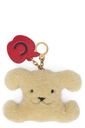 Celine Mini Triumphant Animal Keychain With Pompon - Beige