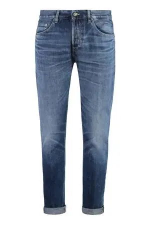 DONDUP Stretch Cotton Jeans With Roll-up Cuffs