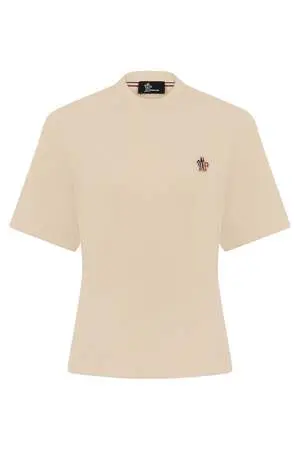 Moncler Logo Embroidered Cotton T-shirt